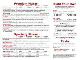 Menu for Linwood Pizza in Wyoming, Minnesota